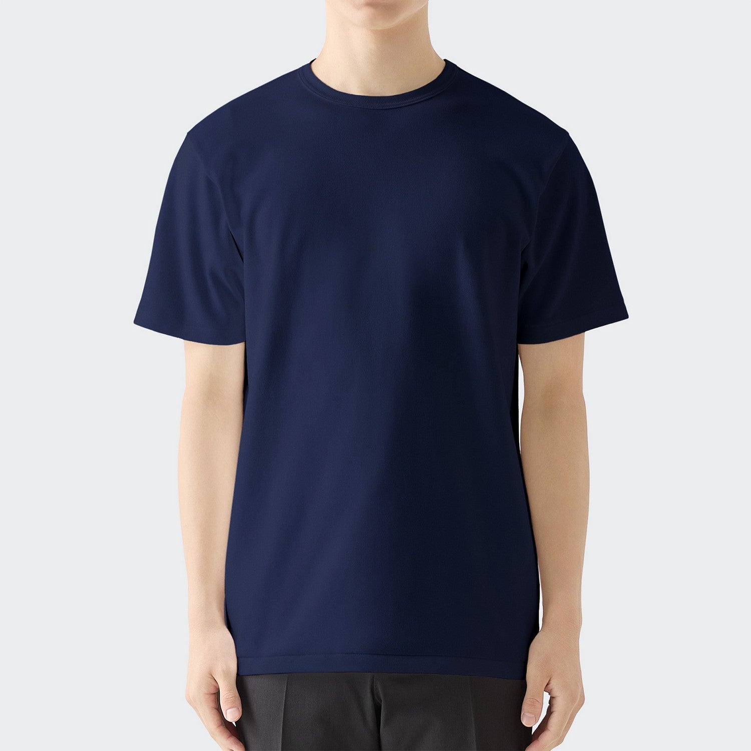 MENS ヘビー 半袖 クルーネックTシャツ NAVY | 高級無地Tシャツ専門店 | EIJI 1926（エイジ）」