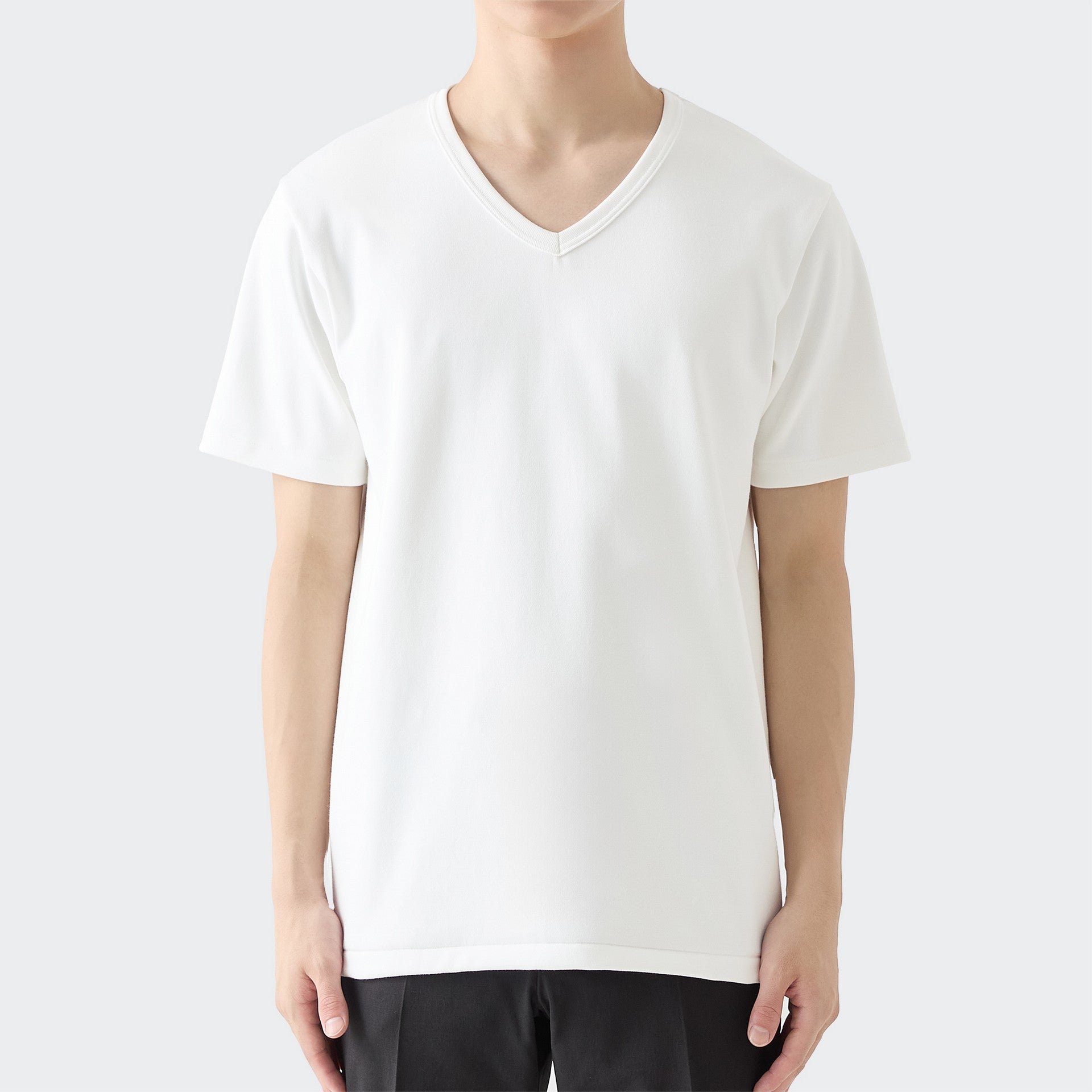 MENS ヘビー 半袖 VネックTシャツ WHITE | 高級無地Tシャツ専門店 | EIJI 1926（エイジ）」