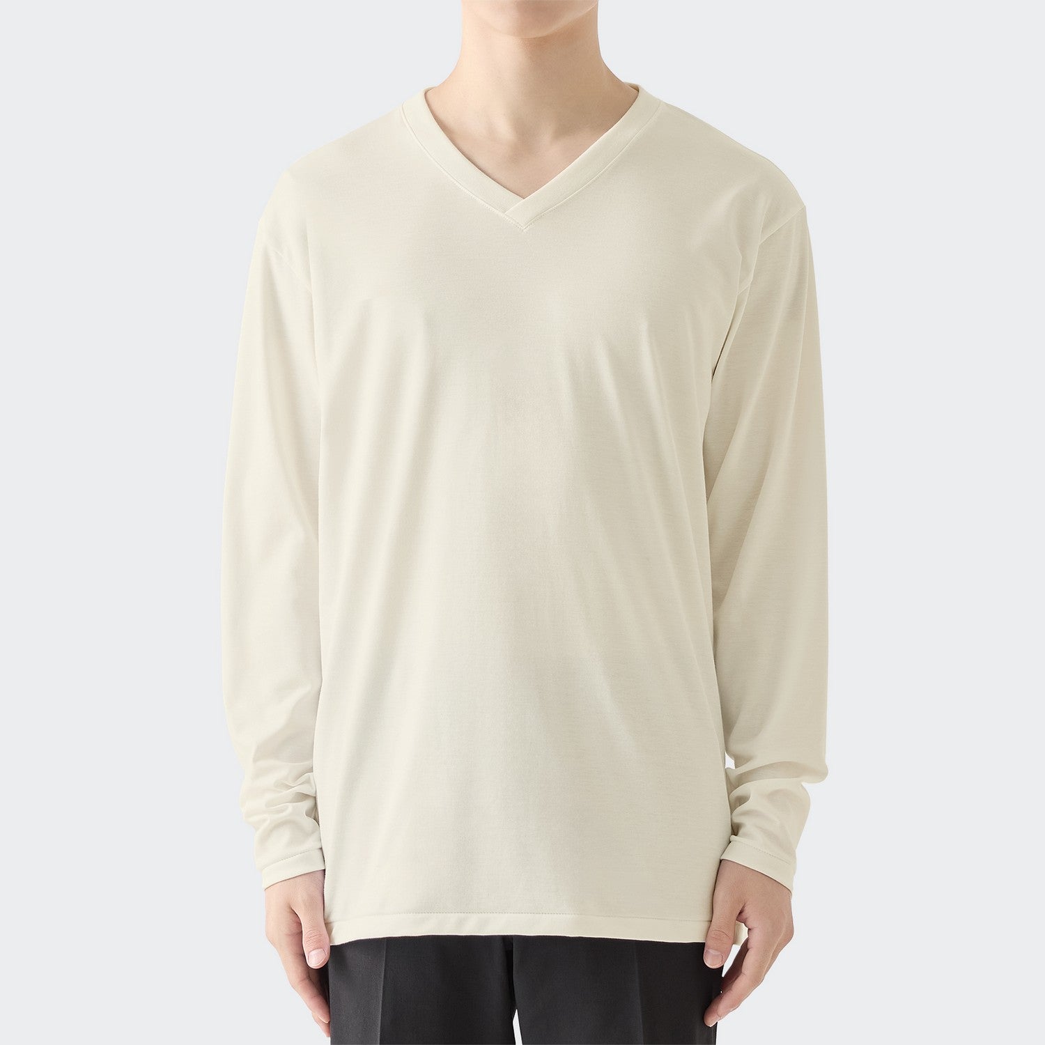 MENS ベーシック 長袖 VネックTシャツ ORGANIC | 高級無地Tシャツ専門店 | EIJI 1926（エイジ）」