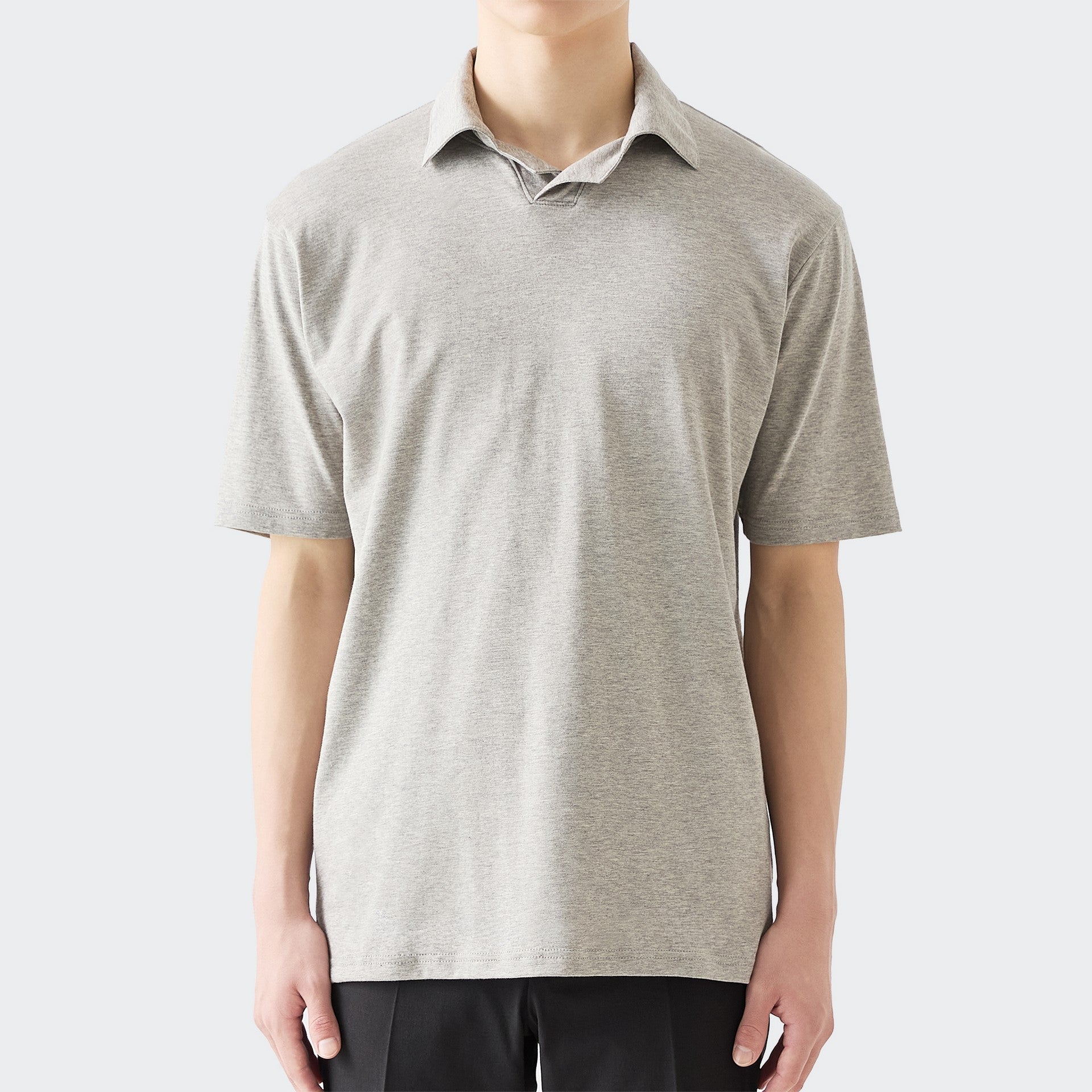 MENS ベーシック 半袖 ポロシャツ HEATHER GRAY | 高級無地Tシャツ専門店 | EIJI 1926（エイジ）」