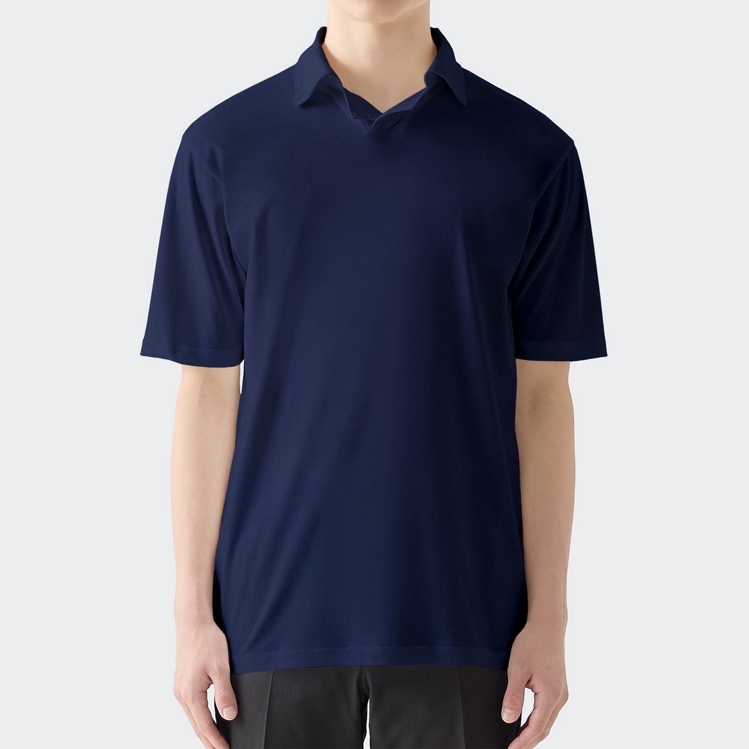 MENS ベーシック 半袖 ポロシャツ NAVY | 高級無地Tシャツ専門店 | EIJI 1926（エイジ）」