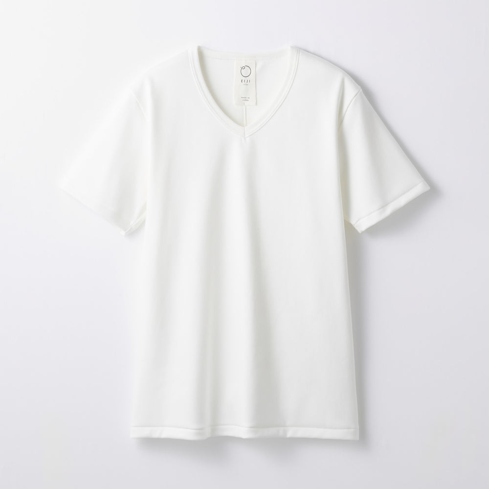 MENS ヘビー 半袖 VネックTシャツ WHITE | 高級無地Tシャツ専門店 | EIJI 1926（エイジ）」